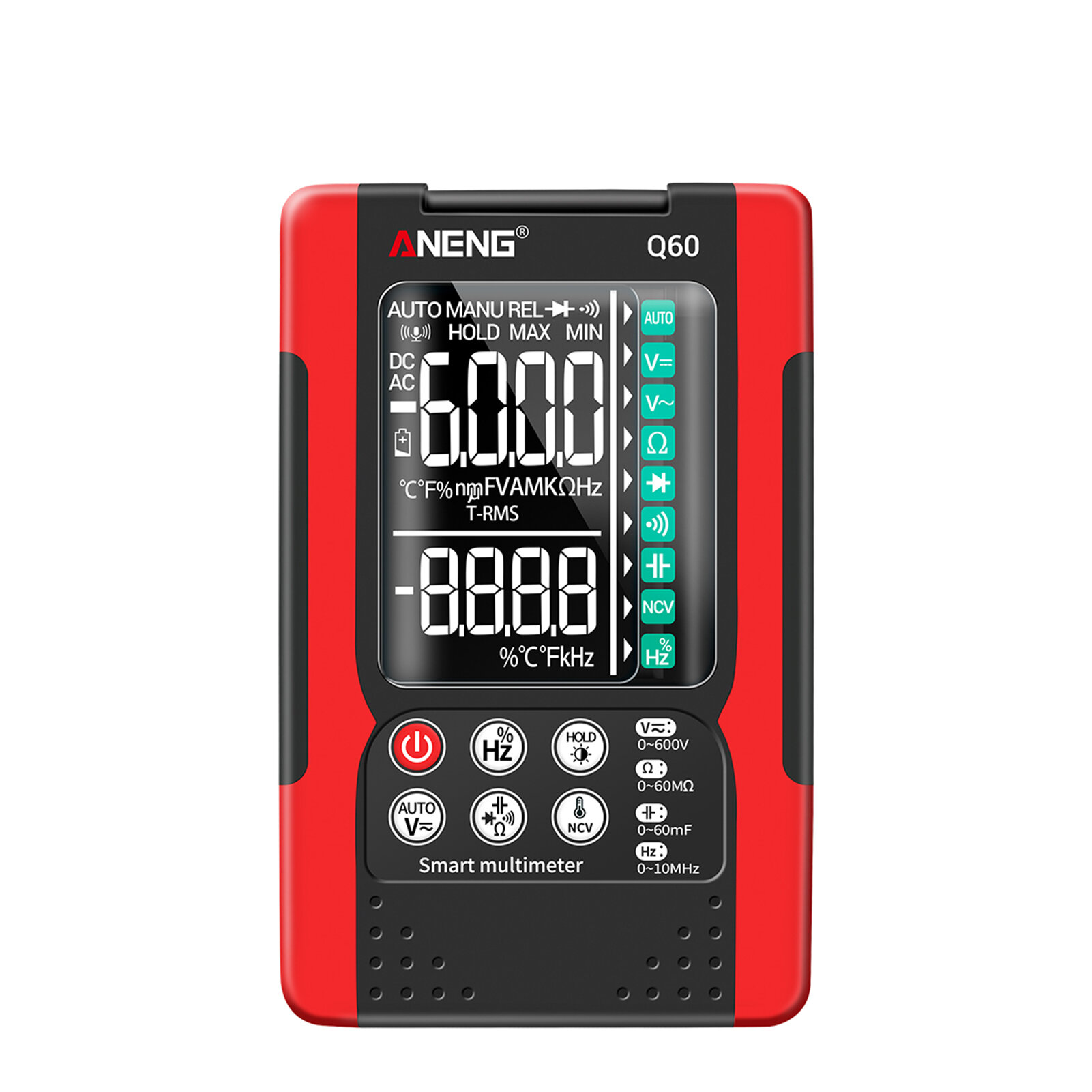 Цифровой мультиметр ANENG Q60 TRMS 6000 отсчетов Портативный тестер для измерения