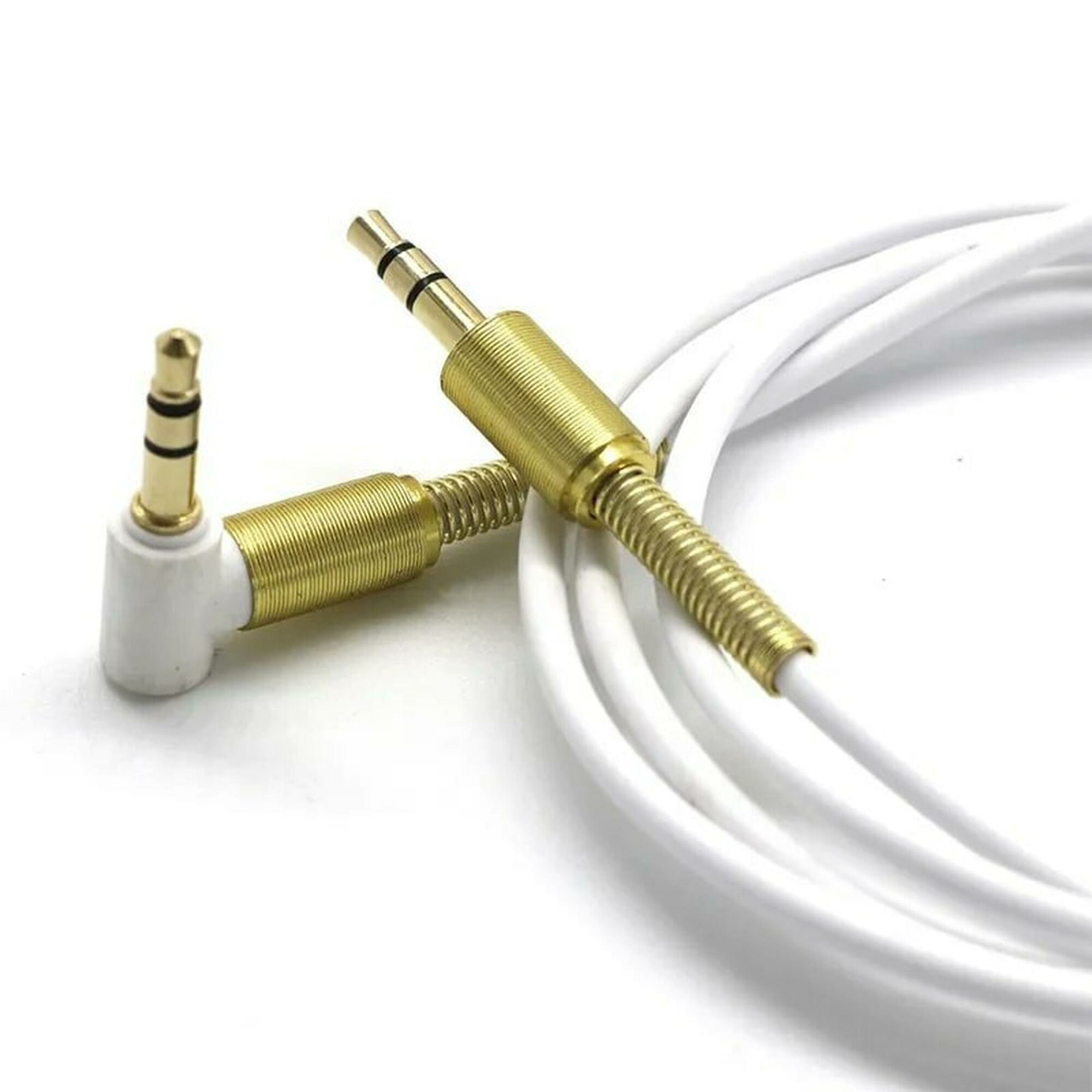 Кабель AUX mini Jack 3.5 мм - mini Jack 3.5 мм 1m белый в автомобиль