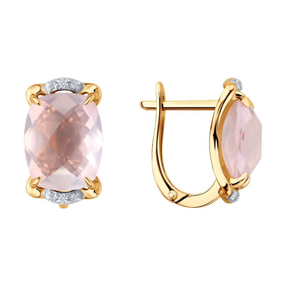 Серьги, красное золото, 585 проба