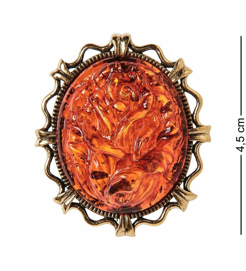 Брошь, янтарь