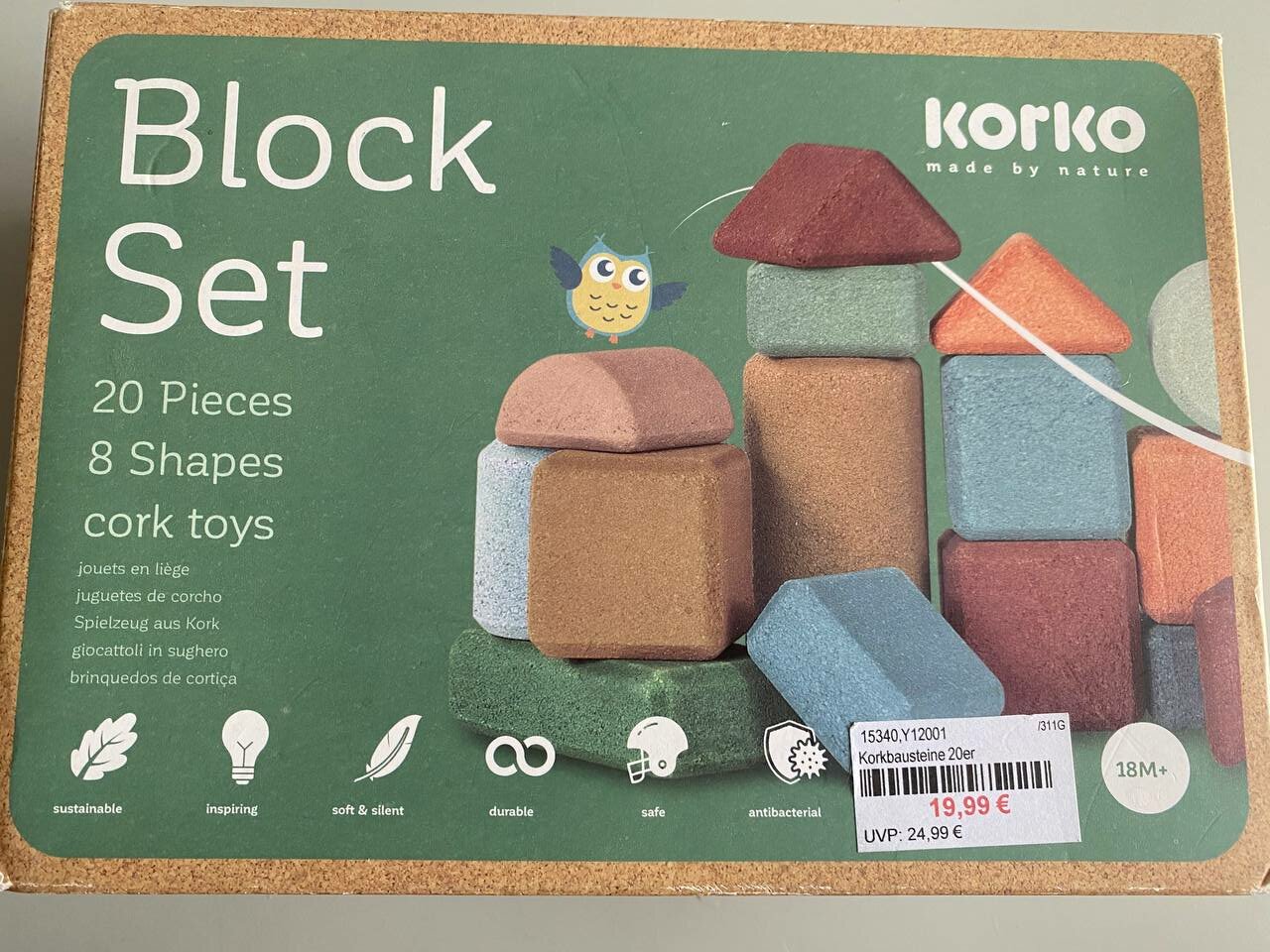 Набор пробковых блоков Korko, 20 штук