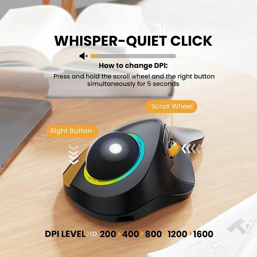 Bluetooth 2.4G RGB Траекторный шар Беспроводная зарядка Управление пальцем мыши