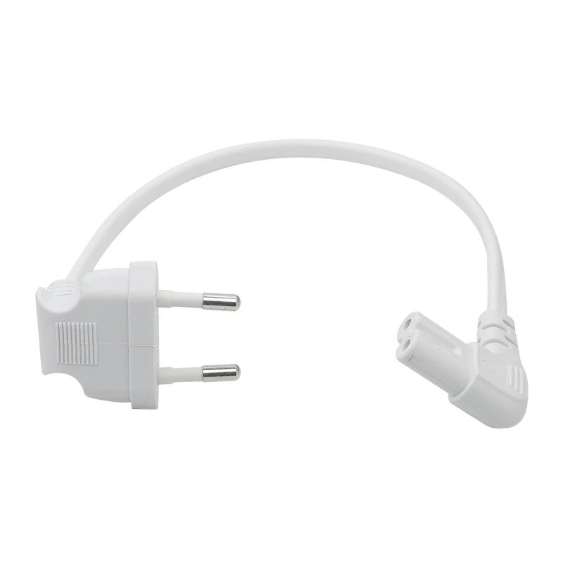 JCD 90 градусов евроштекер CEE7/16 для IEC 320 C7 2 шт./5 шт. 5pcs, 0.6M White