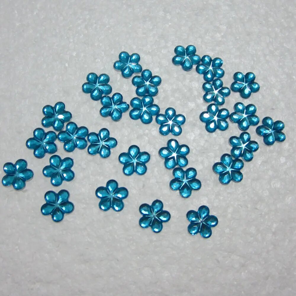 Аксессуары для скрапбукинга Toiewy плоские цветы из акрила 100 шт Бирюзовый, Blue