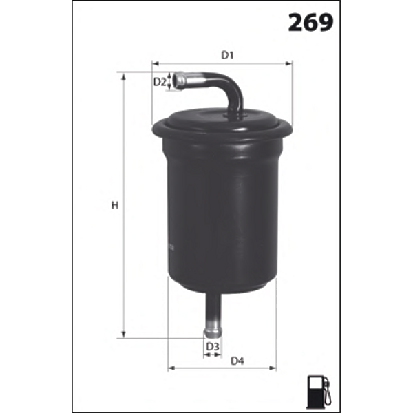 MECAFILTER ELE6088 (1541065D00 / 1541065D00000 / 1541065D00000) фильтр топливный Suzuki (Сузуки) grand Vitara (Витара) 1.6-2.5l