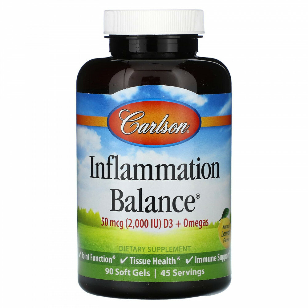 Carlson, Inflamutation Balance®, натуральный лимон, 90 мягких таблеток