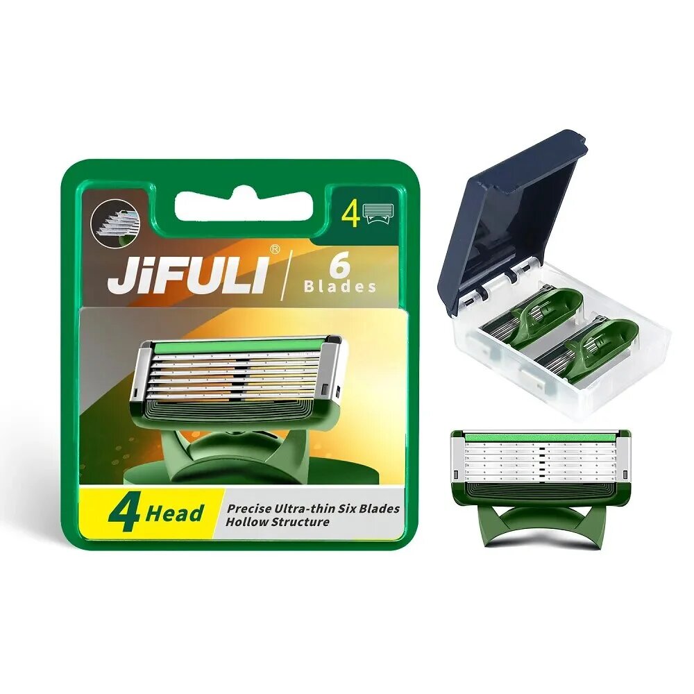 JiFULI бритвенные лезвия 6 Blades, 4 шт, цвет: 4 Pcs Blades