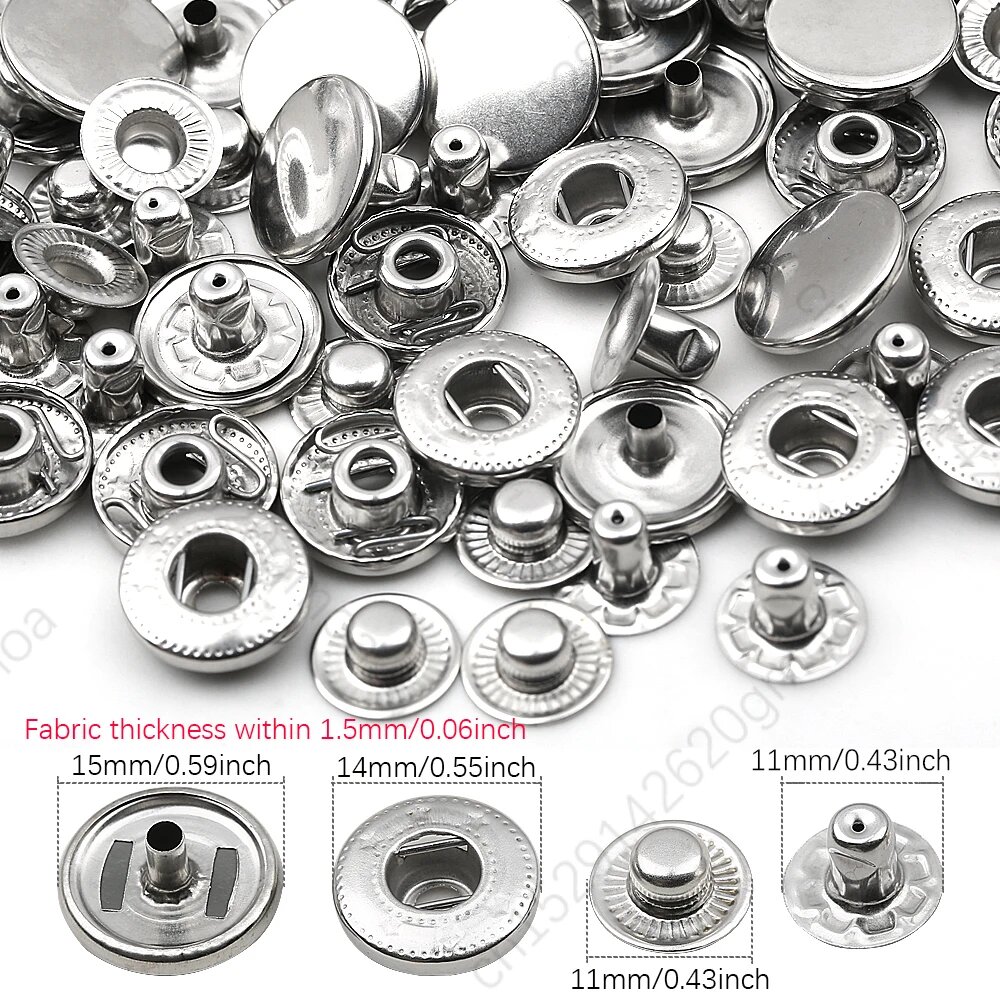 Металлические кнопки-застежки WORTHOFIRST Серебряный, 831-Silver