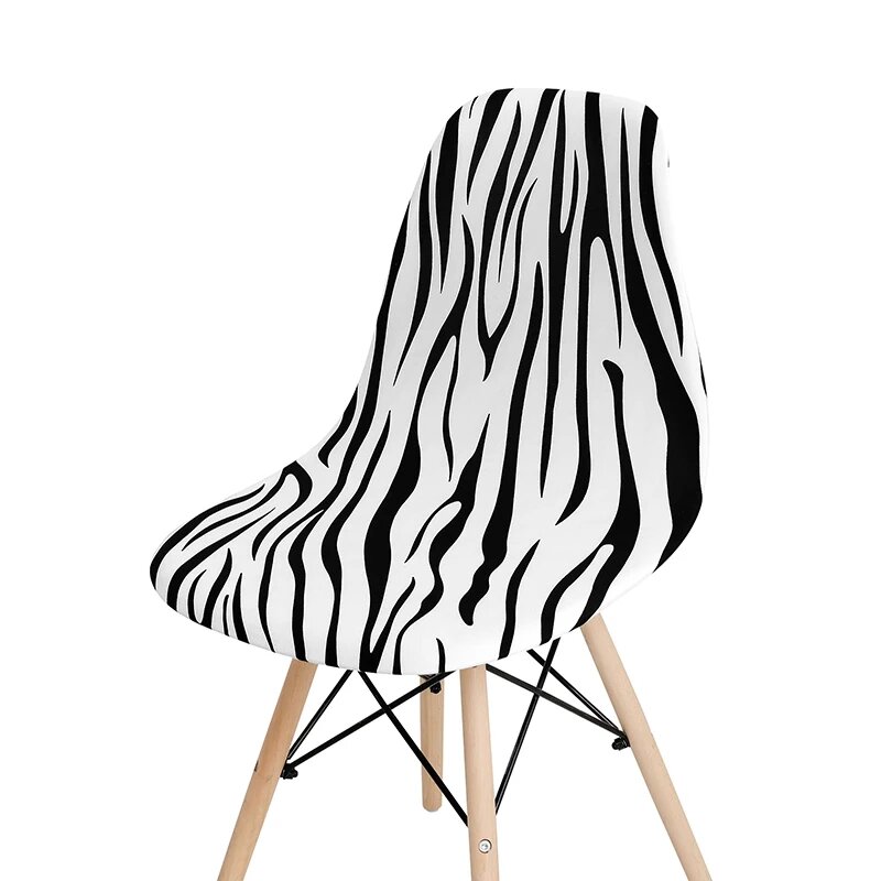 Цельный однотонный чехол на сиденье с принтом для стула-ракушки, безрукий чехол на стул, чехол для банкета, дома, отеля, чехол на сиденье