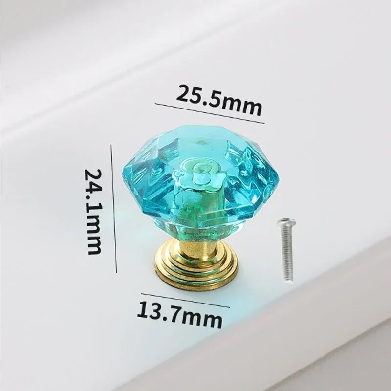 Хрустальные ручки для шкафов blue gold