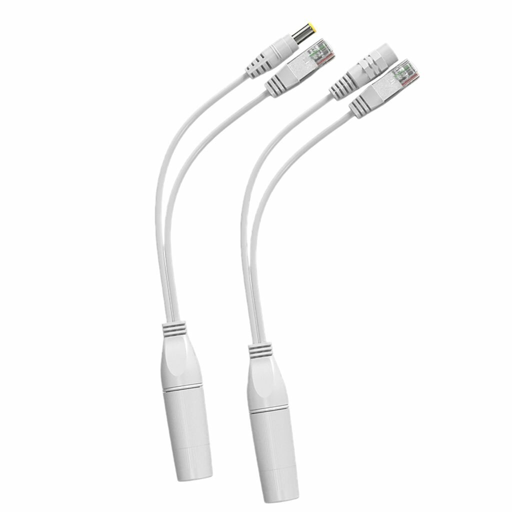 Комплект пассивного инжектора и разветвителя PoE RJ45 DC5,5x2,1 мм, разъемы Transforms