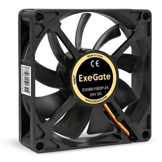 Вентилятор для корпуса Exegate EX08015B3P-24 24В DC 80x80x15мм 3pin (EX297080RUS)
