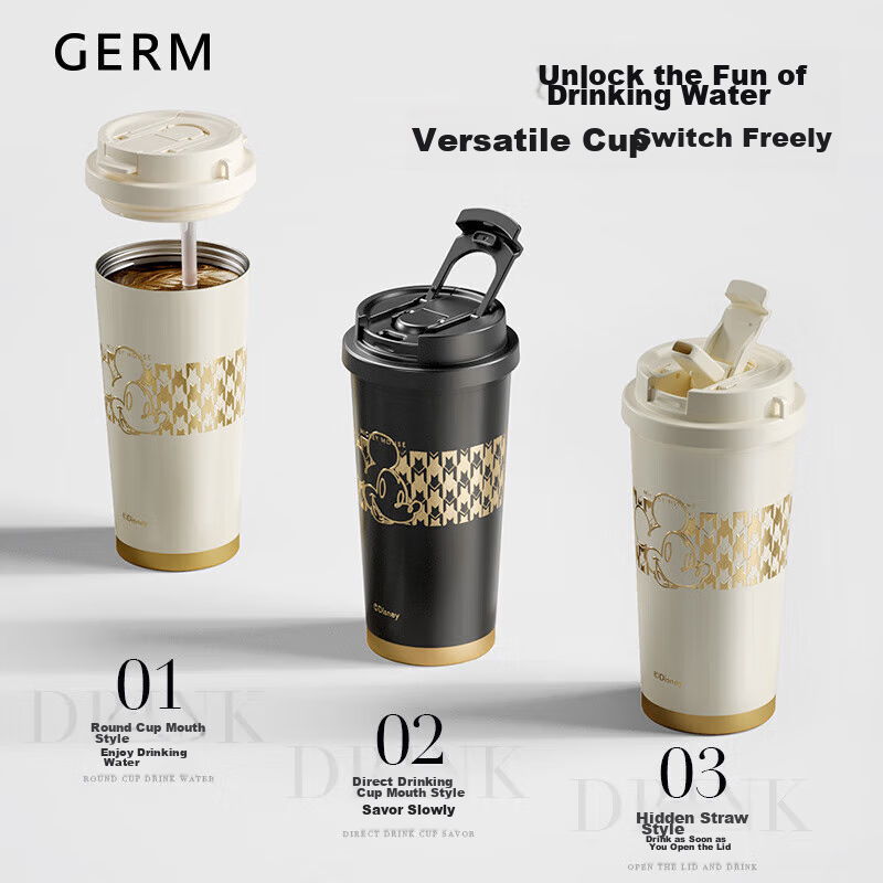 Термокружка Germ Insulated Mug for Women, 500ML, black/luxury gold