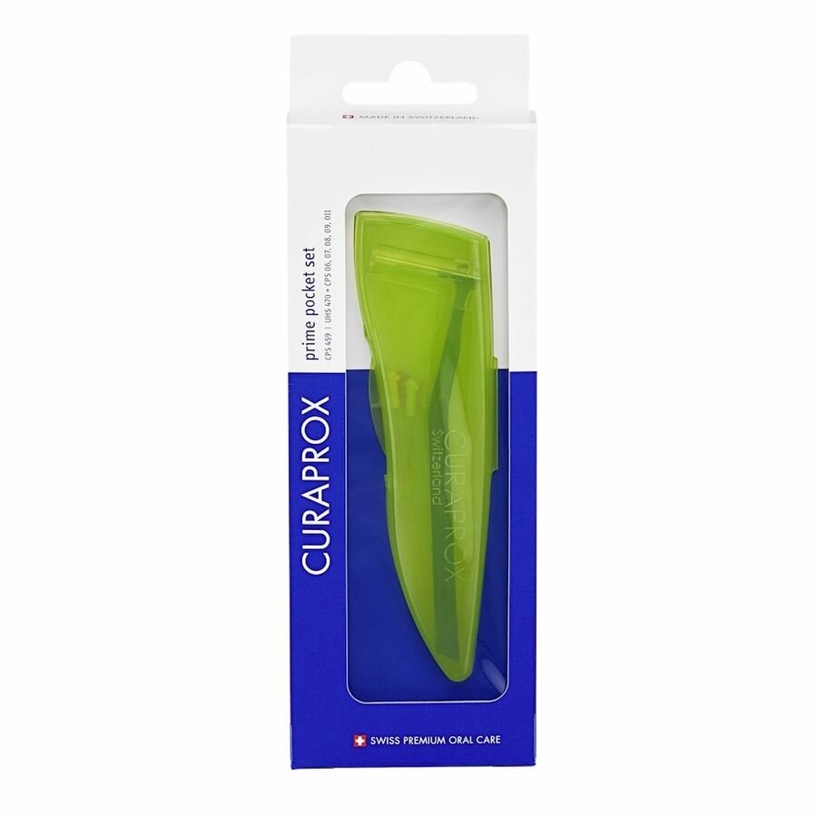 Curaprox Набор Prime Pocket Set Ершики межзубные CPS459 с держателем UHS 470 №5
