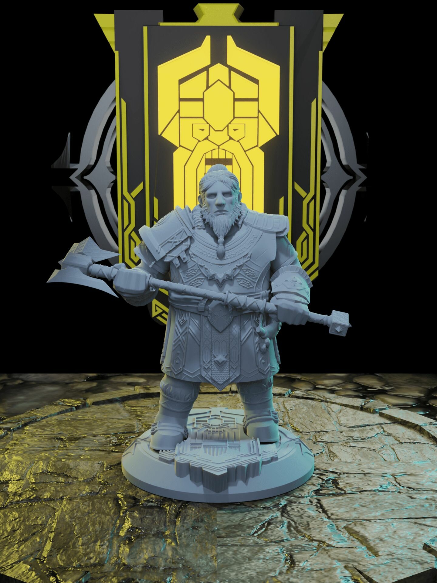 Миниатюра Фигурка RAID Shadow Legends - Gnut, Гнут 7см 1/24 (ФанАрт, Серая, предназначена для самостоятельной покраски)