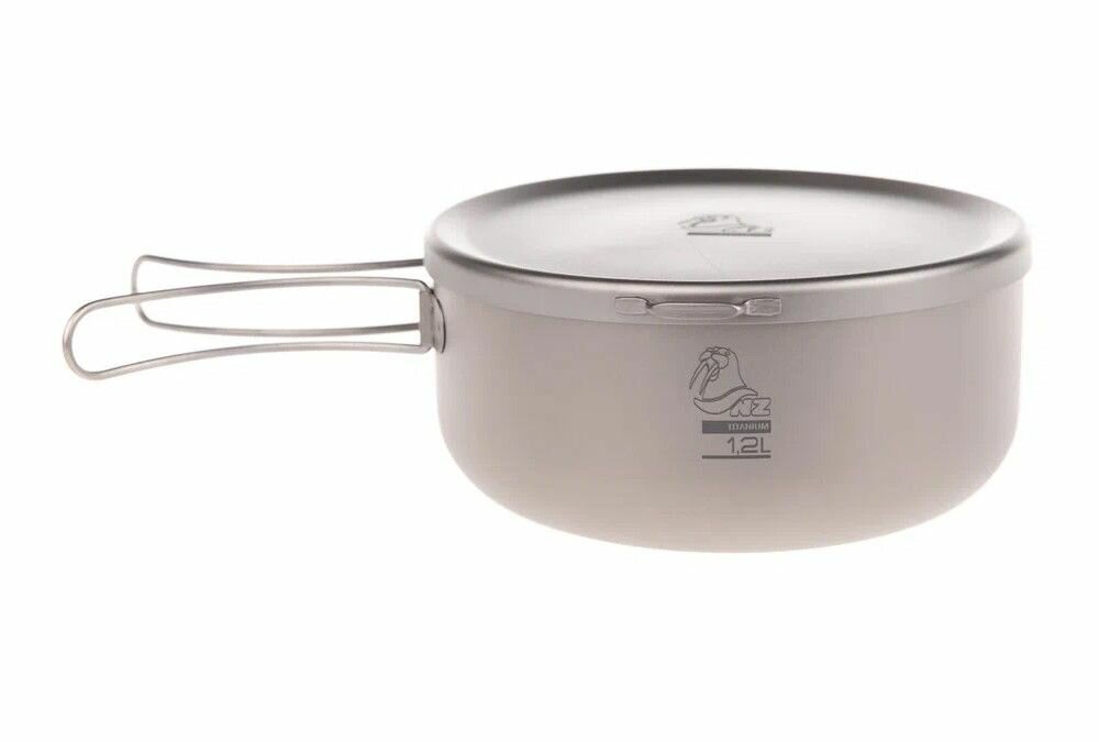 Кастрюля Kovea NZ TBS-800, титановая, складные ручки, серая, 0.8 л