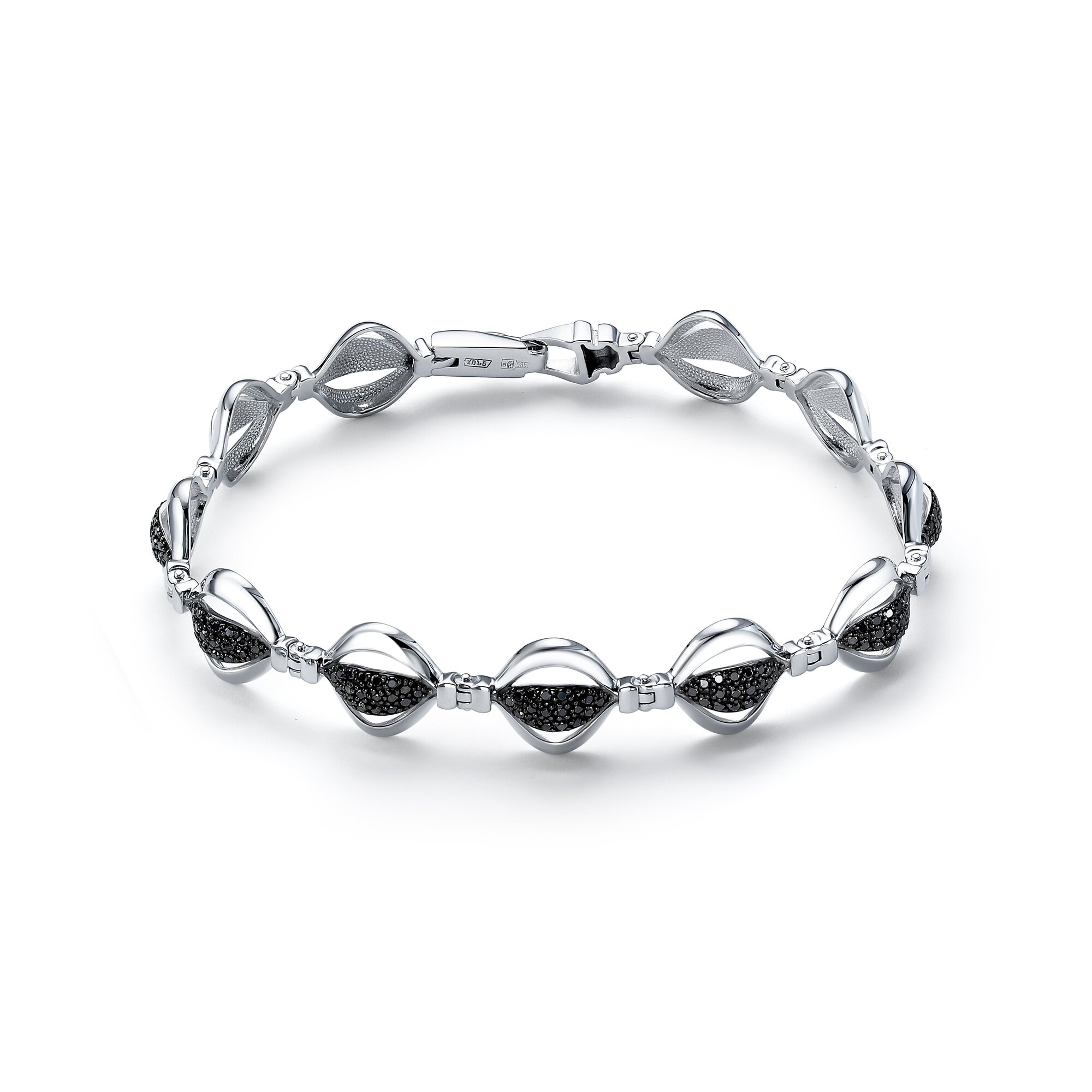 Браслет, белое золото, 585 проба, бриллиант