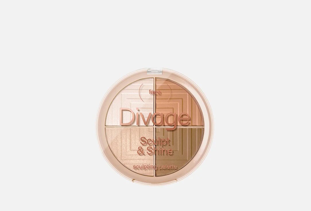 Палетка DIVAGE Sculpt&Shine для лица, хайлайтер и контуринг, для всех типов кожи