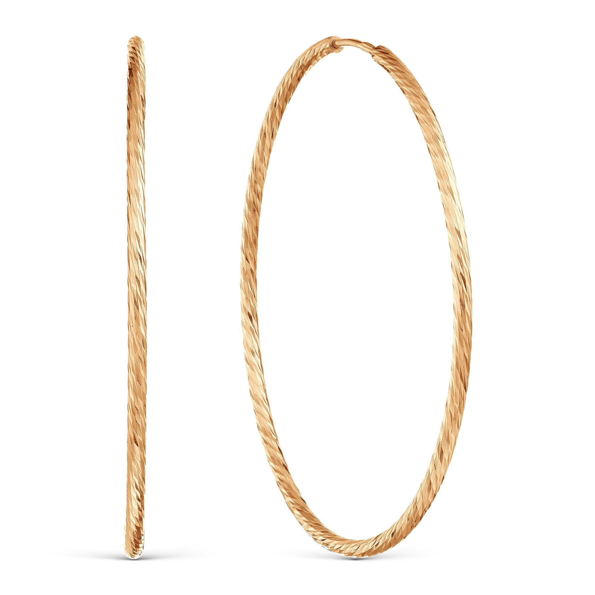 Серьги конго, красное золото, 585 проба