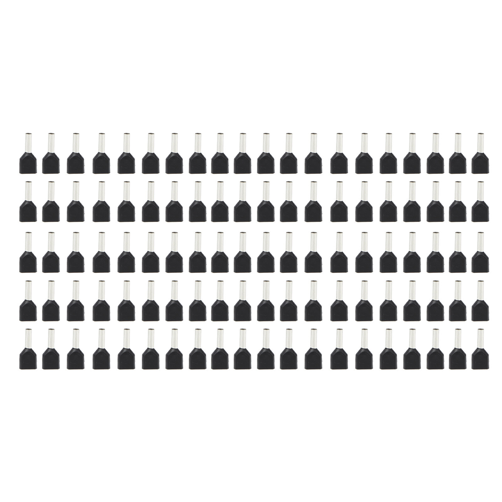 100 шт. двойных изолированных наконечников, медных наконечников для проводов AWG 16 1,5 мм², с покрытием из ПВХ, электрические обжимные гильзы