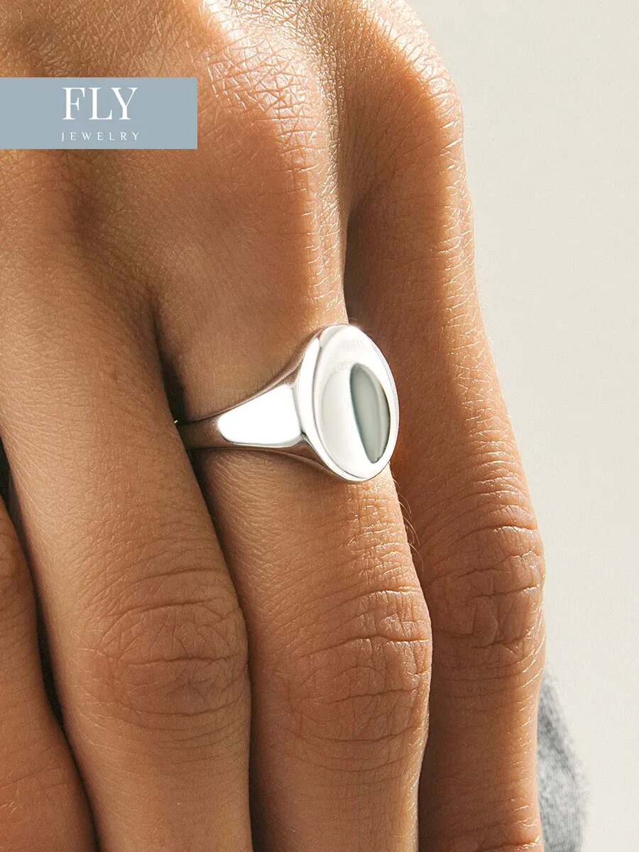 Кольцо широкое, серебро, 925 проба, родирование