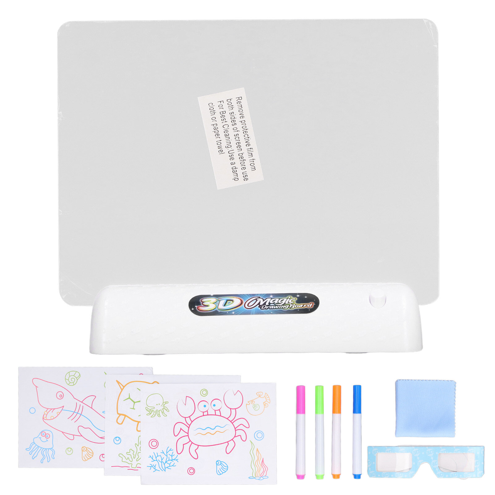 Уникальная световая доска для самостоятельного изготовления 3D-светящихся разноцветных рисунков для детей в морском стиле.