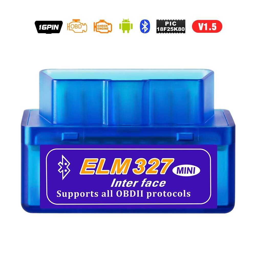 Считыватель кодов ELM327, usb, Bluetooth, V1.5, PIC18F25K80, OBD2, диагностический v1.5 bluetooth