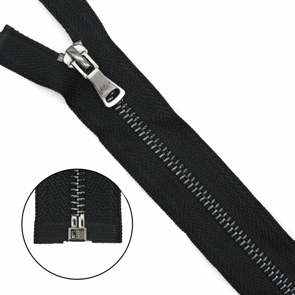 Молния айрис металл-черный никель, 55 см 580 черный, 5 шт