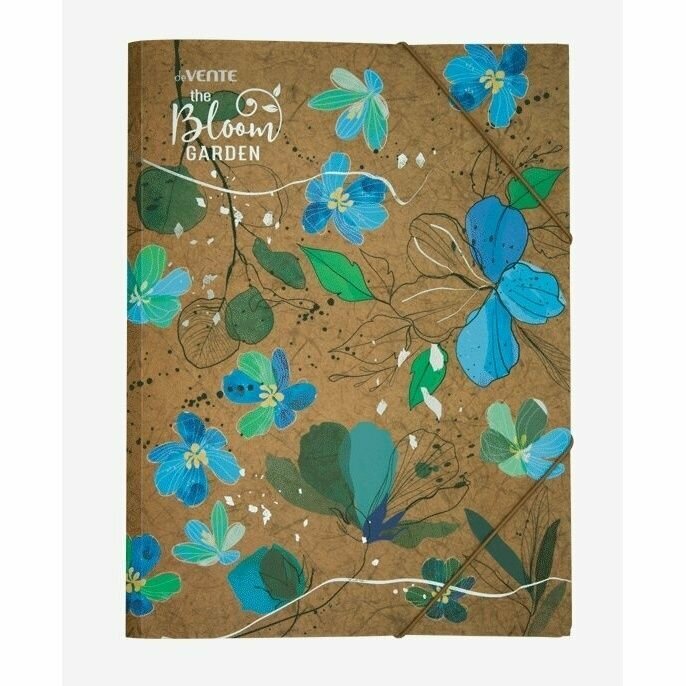 Папка на резинке deVENTE А4 400 мкм, 3 клапана, тиснение фольга крафт-имитация (3070213)