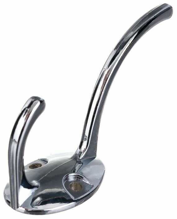 Крючок настенный для одежды BRANTE H2557CP хром, крючки металлические для вешалки, держатели универсальные мебельные в прихожую, на стену для ключей, сумок, вещей