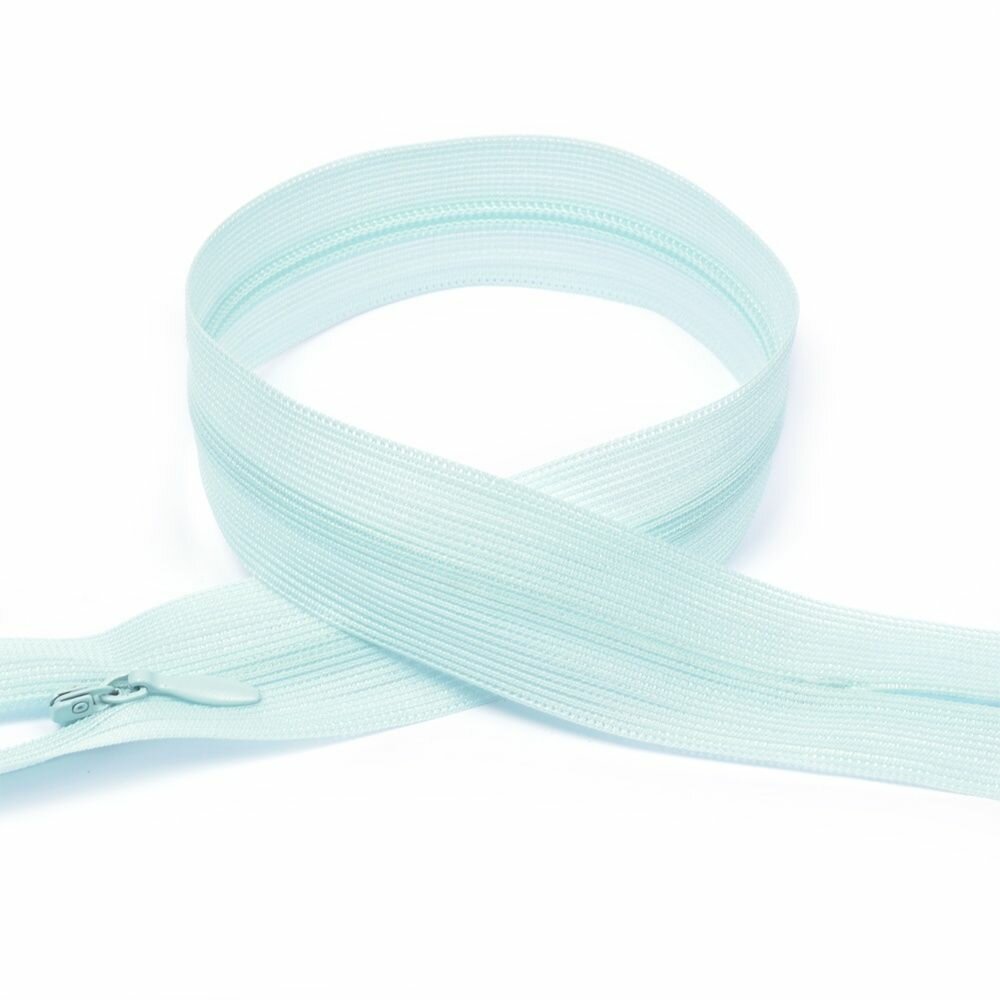 Молния MaxZipper пластмассовая, потайная, 60 см, цвет F197, светло-голубой, упаковка 50 штук