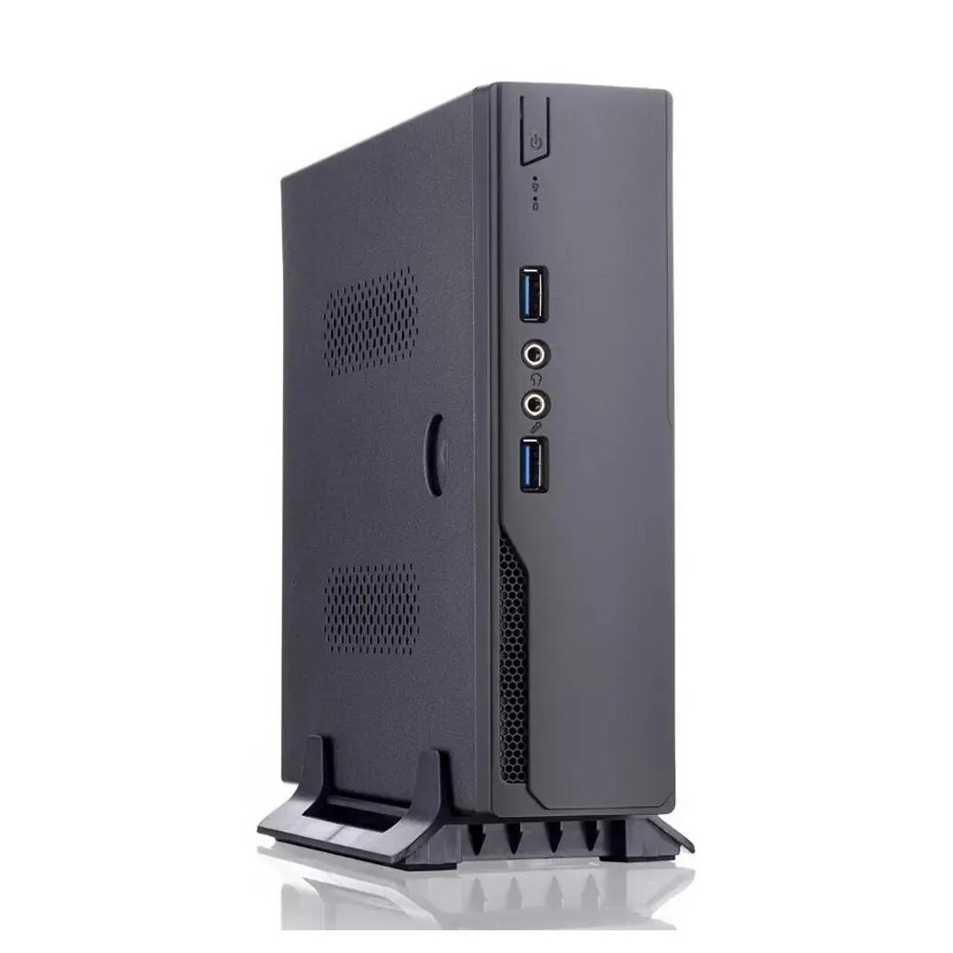 Корпус для компьютера Foxline FL-103-AD120-DC Slim-Tower, БП 120 Вт, черный