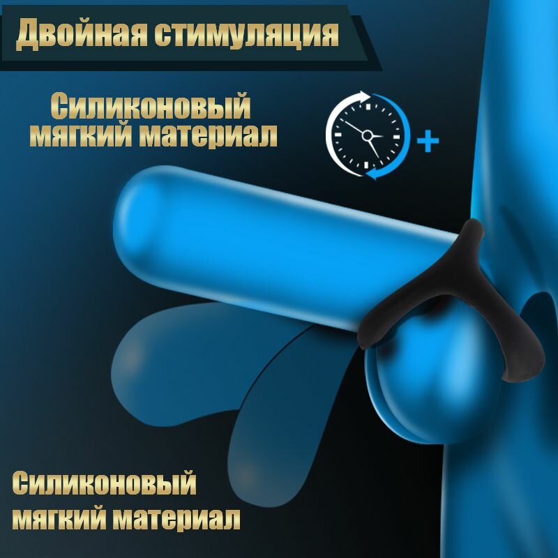 Мужское черное силиконовое кольцо-фиксатор в виде акулы для увеличения пениса.