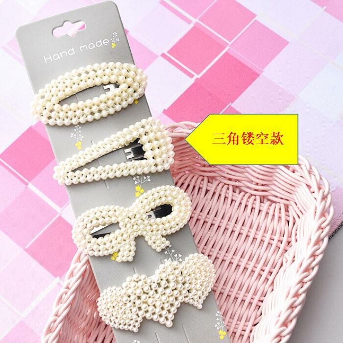 Заколка для волос "Новая жемчужная", треугольная, 14#, продажа