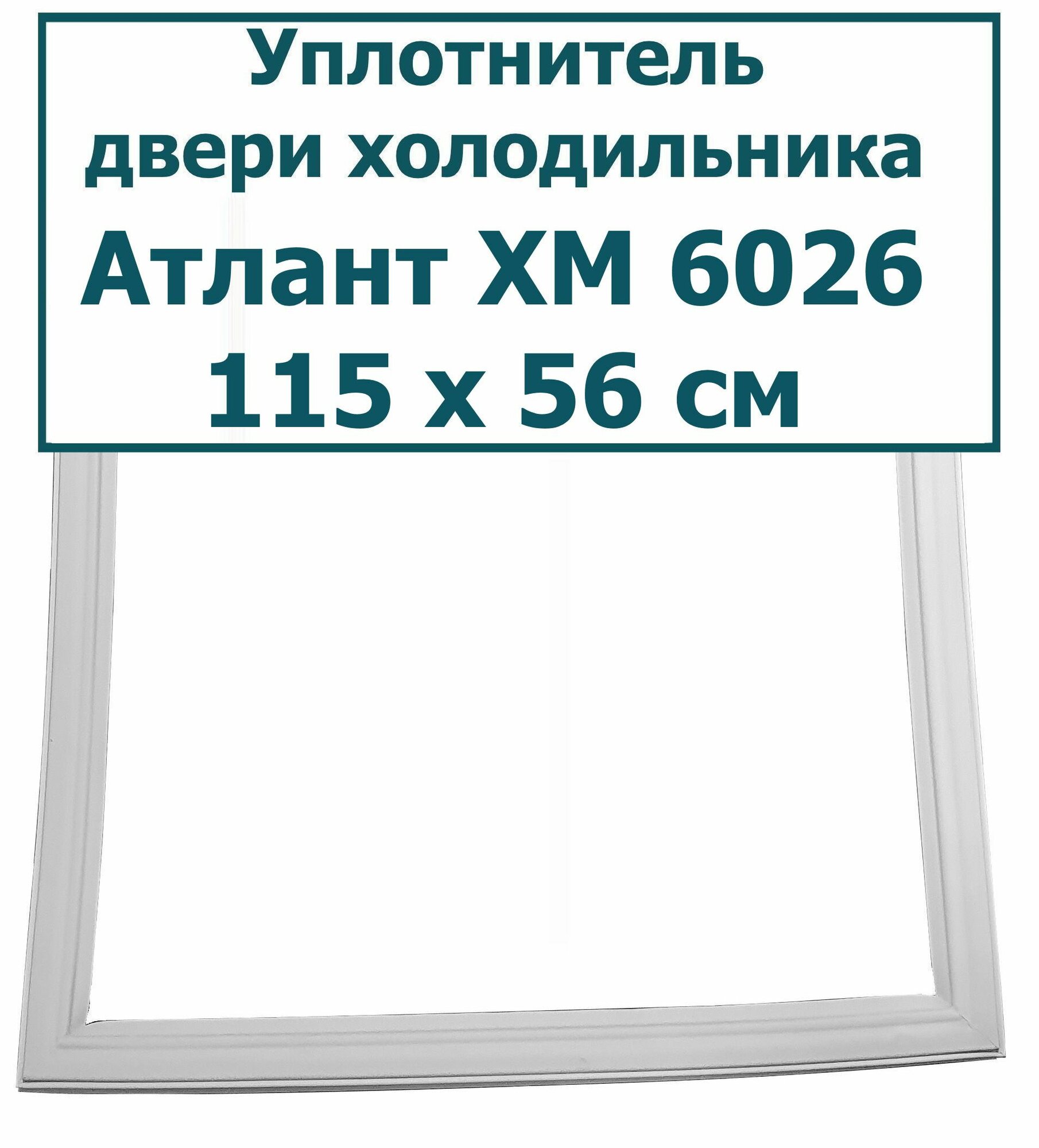 Уплотнитель (резинка) для двери холодильника Атлант (Atlant) ХМ 6026, 115 x 56 см (1150 x 560 мм)