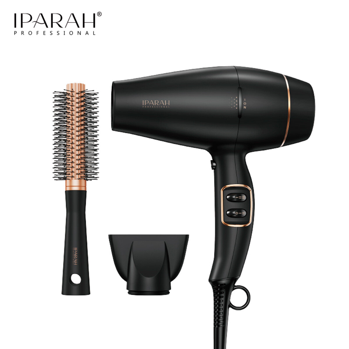 Фен профессиональный для волос IPARAH PROFESSIONAL P-350 (черный)