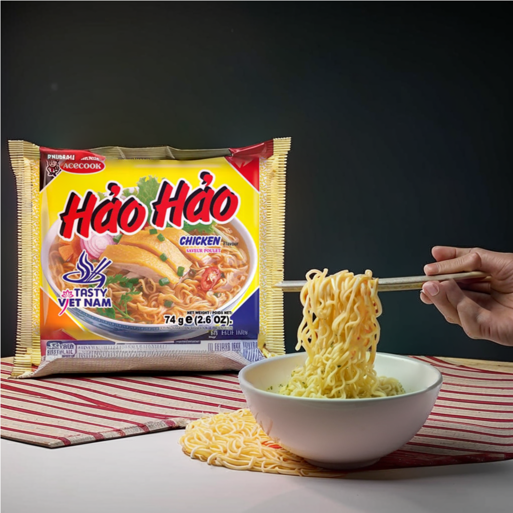 Лапша быстрого приготовления HAO HAO с курицей 74 г, Вьетнам