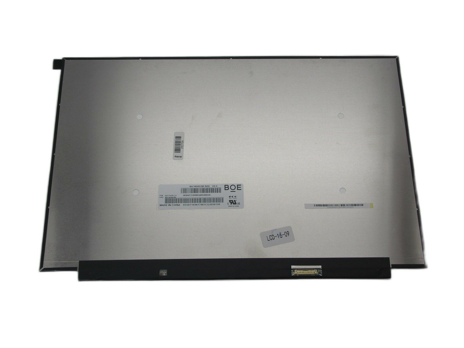 Матрица для ноутбука 16.0", 1920x1200, LED, 30 pins EDP, SLIM, без креплений, Матовая, IPS, 300nits, NV160WUM-N48 V8.0, 349.68×232×3 mm, LCD-16-09
