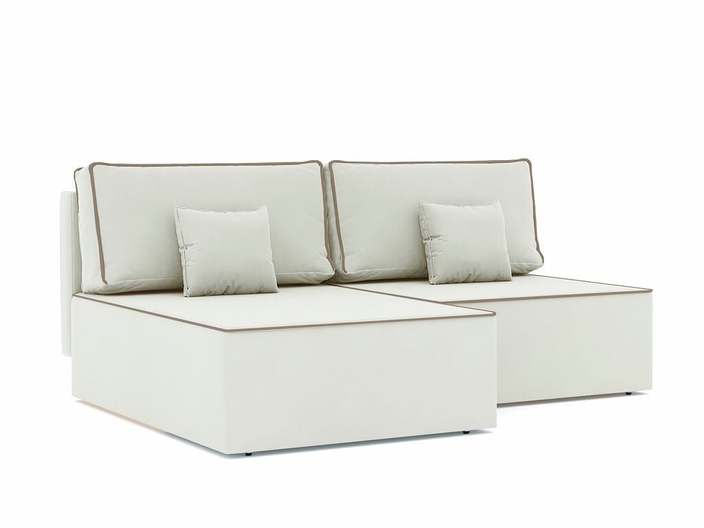 Угловой диван-кровать "блюм некст" велюр Зара Крим кант Зара Лайт Браун