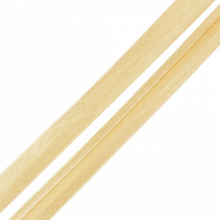 Косая бейка атласная 15мм F118 песочный уп.132 м