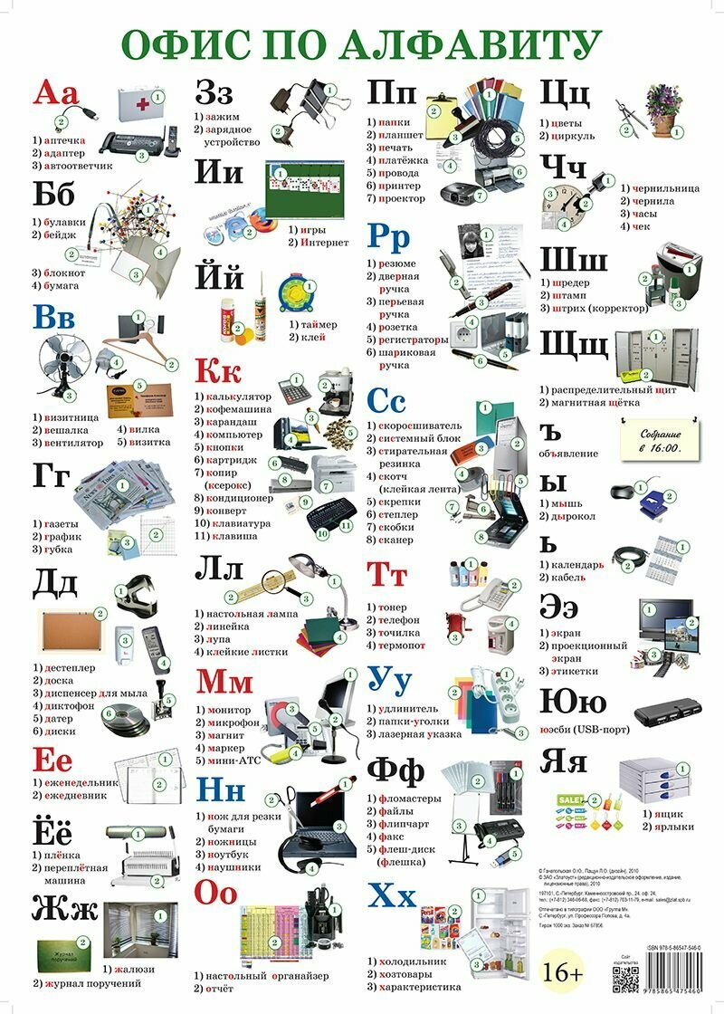 Плакат "Офис по алфавиту" (РКИ)
