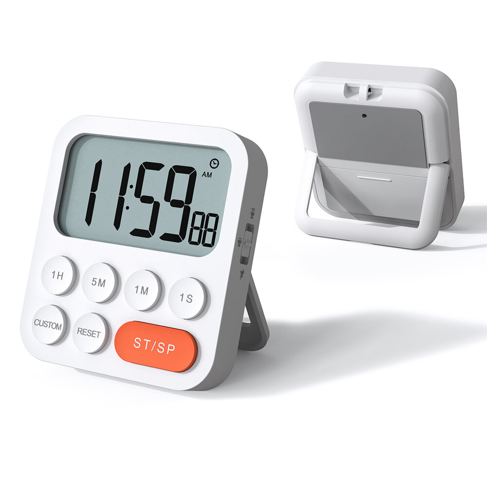 Цифровой кухонный таймер с магнитным счетчиком времени, подставкой и большим ЖК-экраном, звуковым сигналом, бесшумной работой, инструментом для управления временем для детей, тестирования, упражнений, игр, обучения, кулинарии