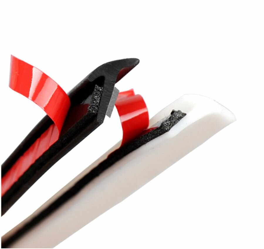 Уплотнительная лента с наклоном T, 5 мм, с клеем по краям, 5 метров