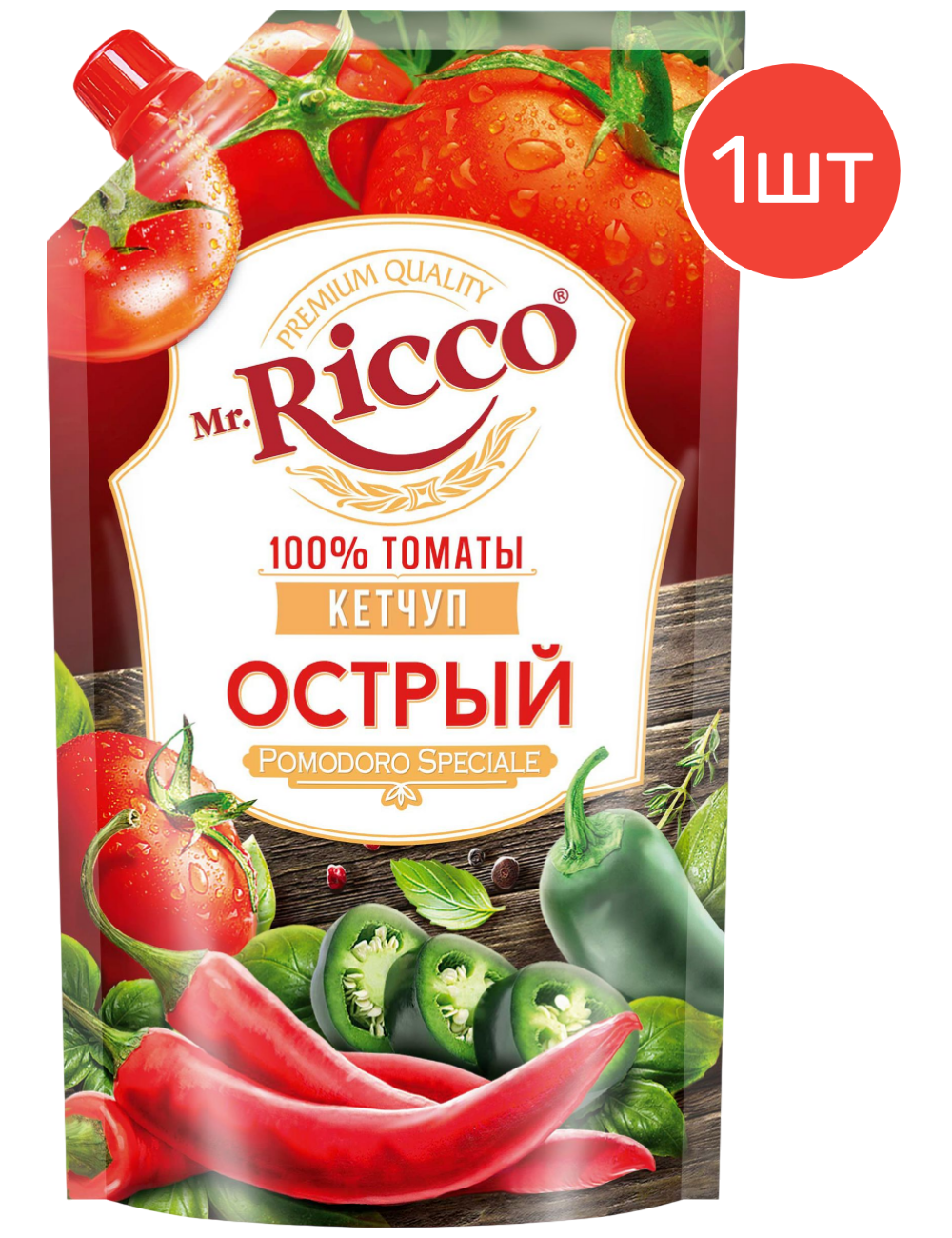 Кетчуп Острый Mr.Ricco Pomodoro Speciale, дой-пак, 300г х 1 шт.