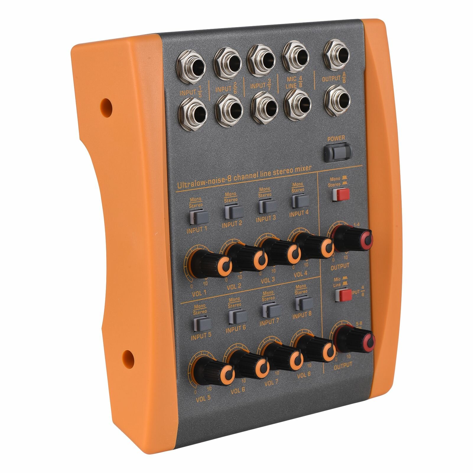 Микшерный пульт ,8-канальный аудиомикшер, микшер для гитары/баса/ клавиатуры