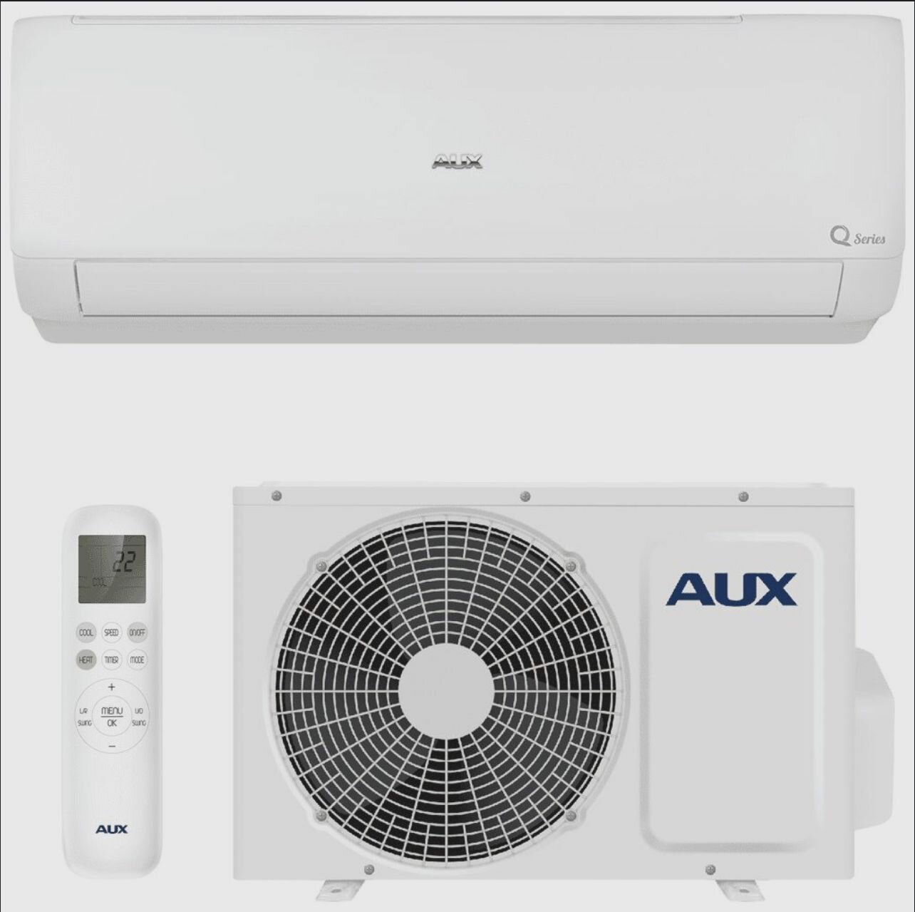 Сплит-система AUX ASW-H12A4/QH-R1 не инвертор, фреон R410 белый 35м²