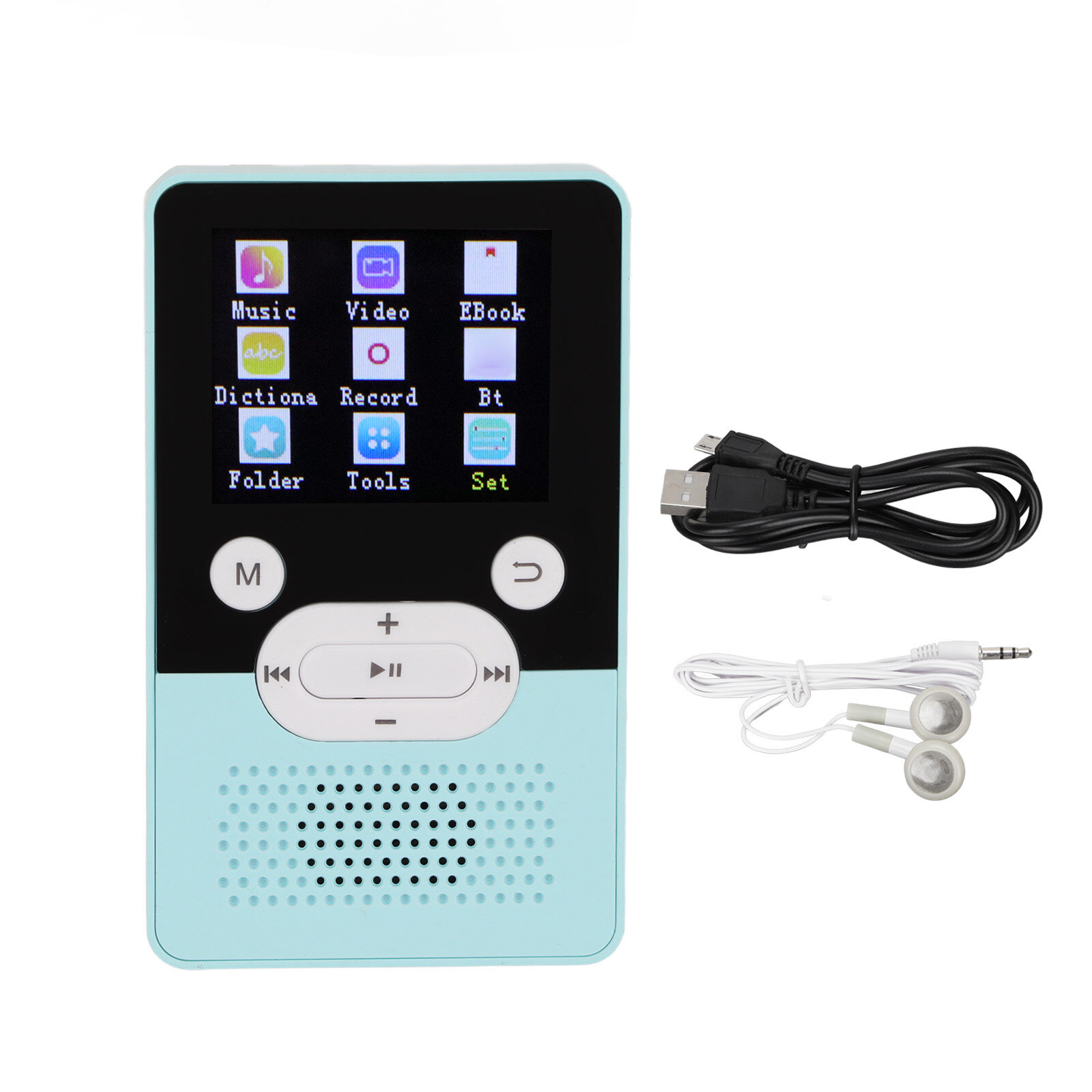 T9 MP4-плеер, 1,8-дюймовый цветной экран, без потерь звука, MP3-плеер с Bluetooth 4.2, поддержка расширения памяти картой, синий, 4 ГБ