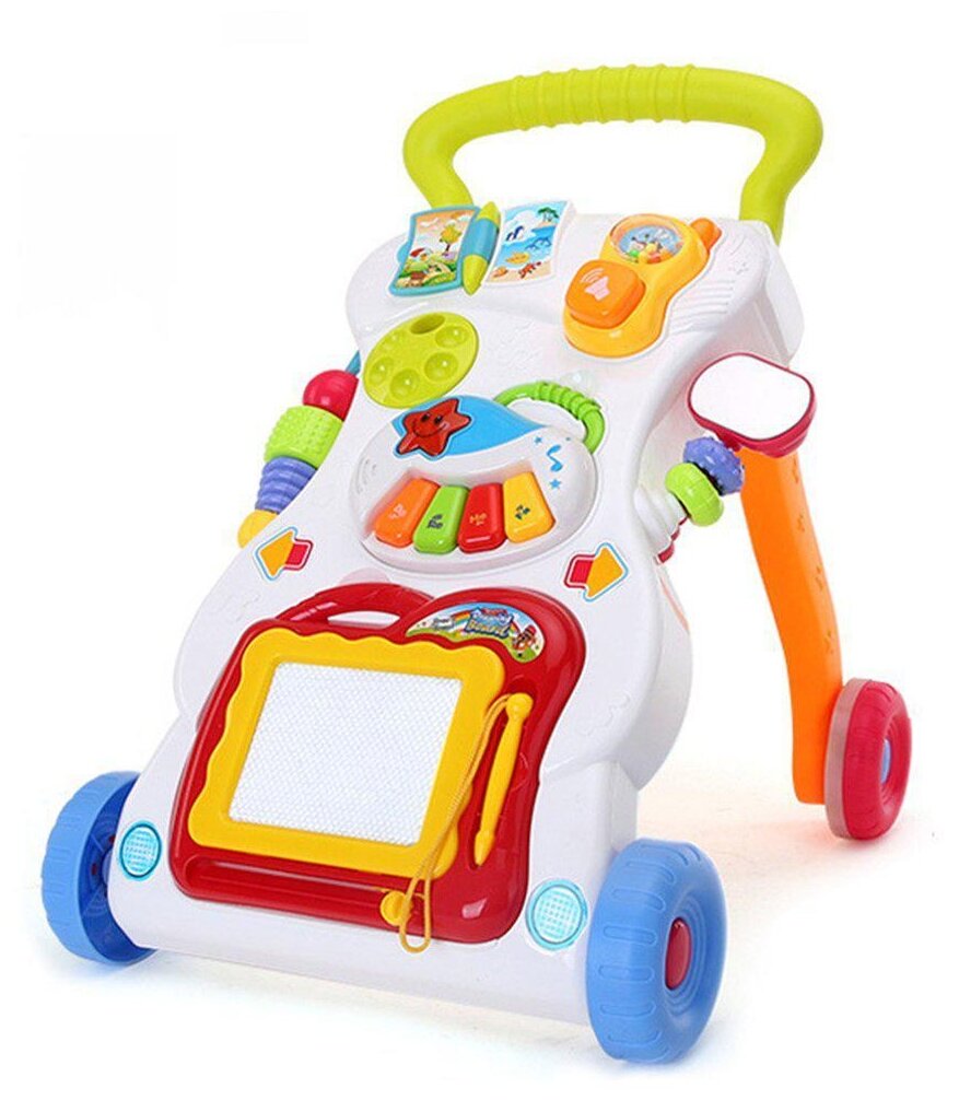 Каталка-ходунки HUANGER "Первые шаги", с бизибордом, от 6 месяцев, пластик