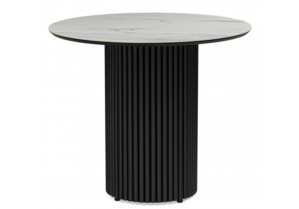 Керамический стол Барел woodville серый, керамика и металл, круглая столешница