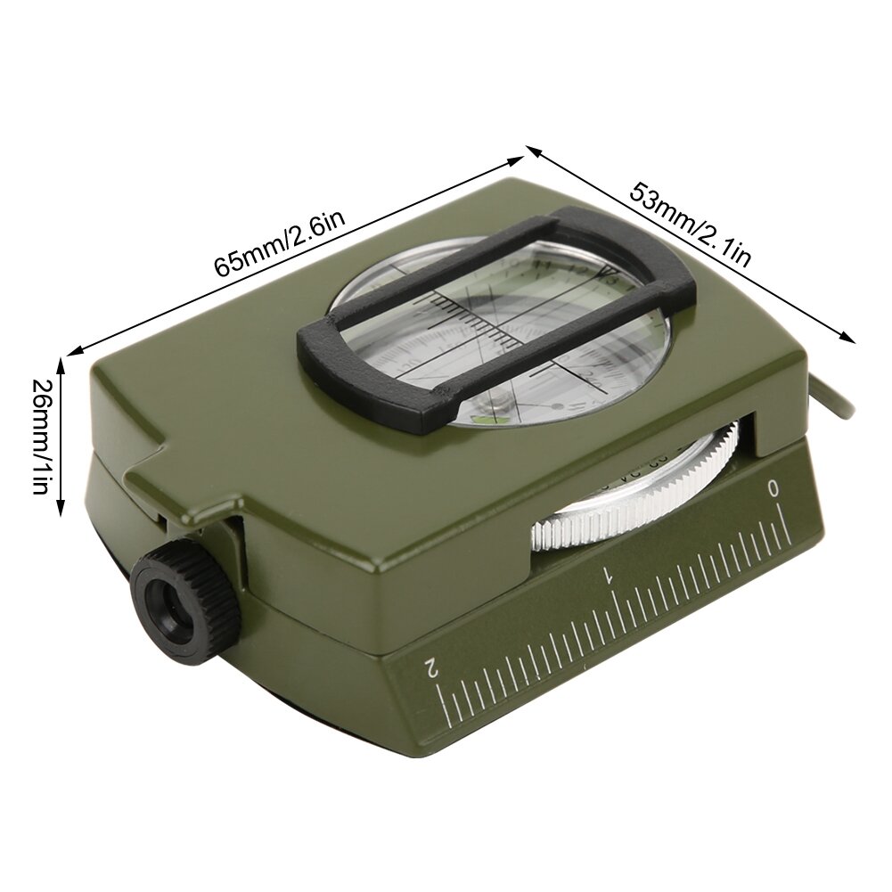 Наружный портативный высокоточный линзовый призматический американский многофункциональный компас (армейский зеленый компас)